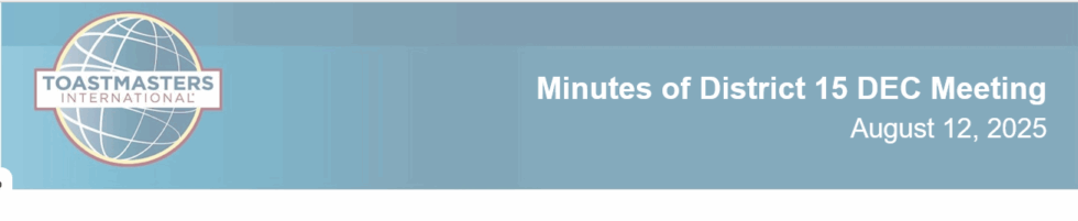 Minutes of District 15 DEC Meeting – August 12, 2025 | District 15 ...